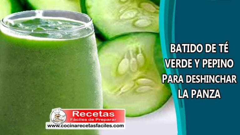 Batido de té verde y pepino para deshinchar la panza
