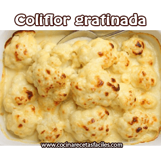 Coliflor gratinada con queso