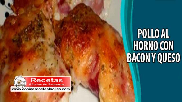 Pollo al horno con bacon y queso - Recetas fáciles de Pollo al horno