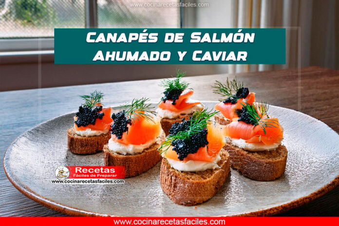 Canapés de Salmón Ahumado y Caviar