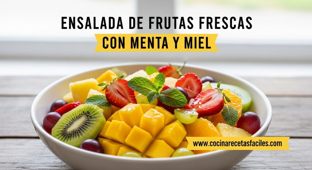 Ensalada de Frutas con Menta y Miel Fácil - Receta 15min