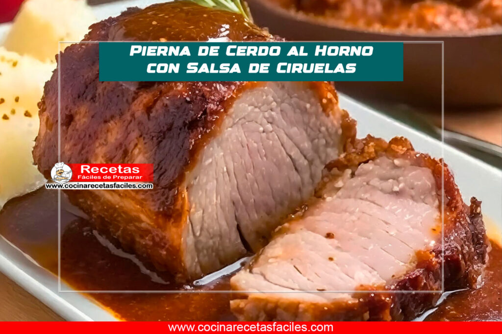 Pierna de Cerdo al Horno con Salsa de Ciruelas