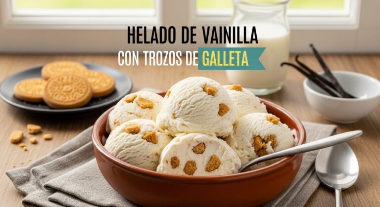 Helado de Vainilla con Trozos de Galleta