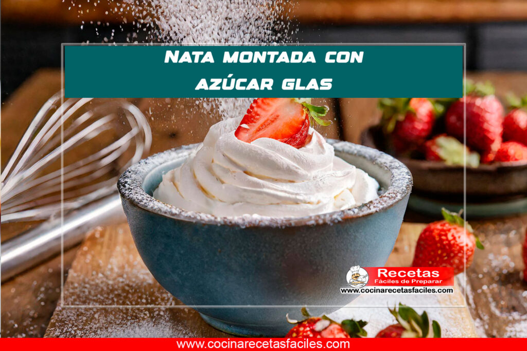 Nata montada con azúcar glas