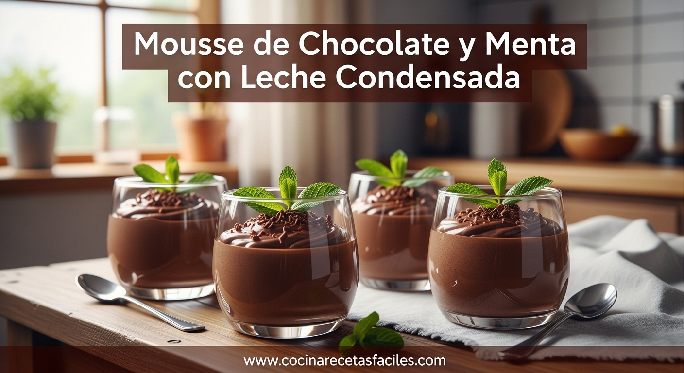Mousse de Chocolate y Menta con Leche Condensada Fácil