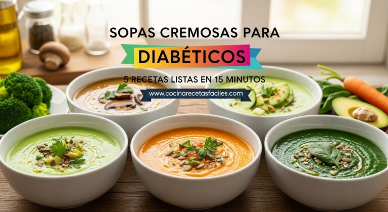 5 sopas cremosas para diabéticos listas en 15 min