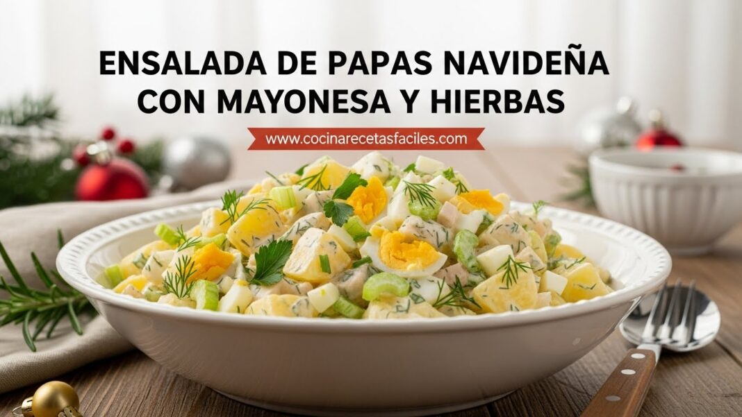 Ensalada de Papas Navideña con Mayonesa y Hierbas